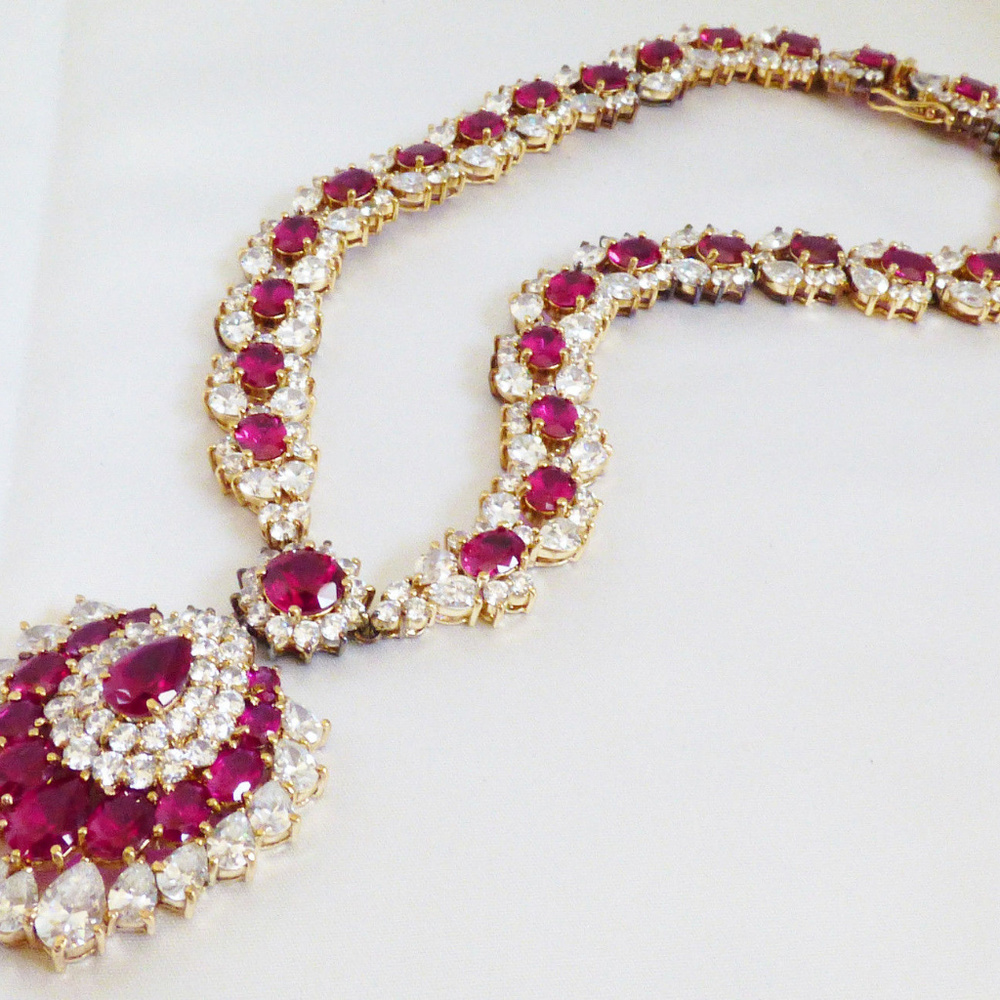 Nora Sterling Silver Rhinestone Crystal Necklace - Gem